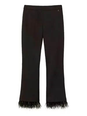 TWINSET Flared Trousers With Feather Trim