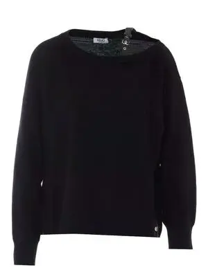 Liu Jo Knitted Sweater With Buckle Strap Detail - Black