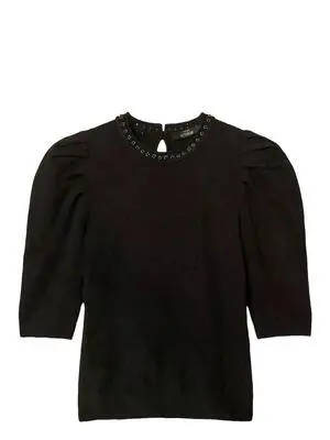 TWINSET Recycled Yarn Jumper With Rhinestone Embellishments - Black