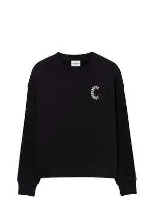 Claudie Pierlot Organic Cotton Embroidered Sweatshirt - Blue