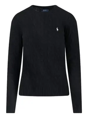 POLO RALPH LAUREN Polo Ralph Lauren Pony Motif Cable-Knit Crewneck Sweater