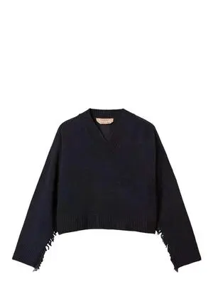 TWINSET TWINSET Wool Blend Jumper With Fringe Detailing Blue