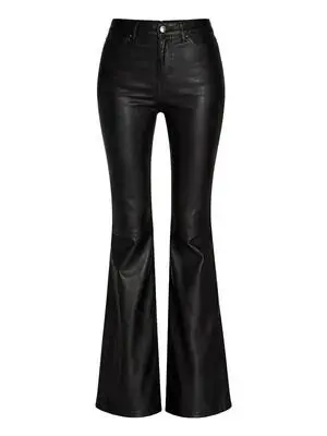 Sprwmn Flared Lambskin Leather Trousers - Black