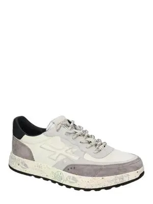 Premiata Nous Logo-patch Panelled Sneakers - Neutrals
