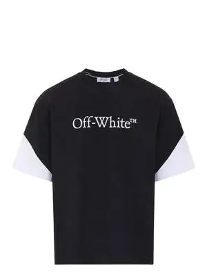 Off-White Logo-print Panelled T-shirt - Black