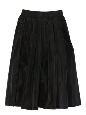 SUSANNE BOMMER Pleated Silk-blend Midi Skirt - Black