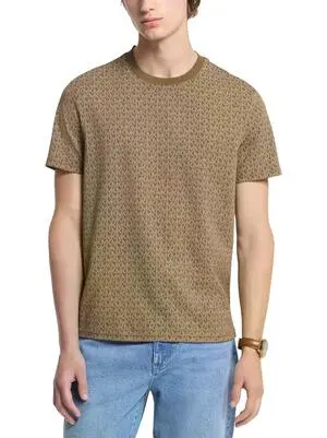 Michael Kors Signature Logo Print Cotton Jersey T-shirt - Neutrals