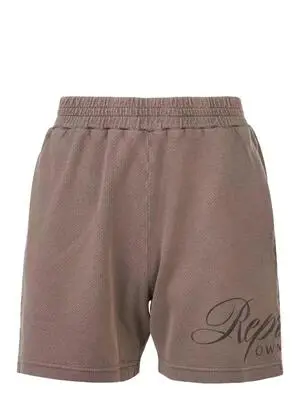 REPRESENT Logo-print Mesh Shorts - Brown