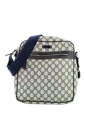Gucci Gg Coated Canvas Messenger Bag - Blue