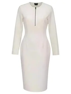 TOM FORD Zip-fastening Cut-out Midi Dress - Neutrals