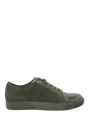 LANVIN Patent-toe Suede Sneakers - Green