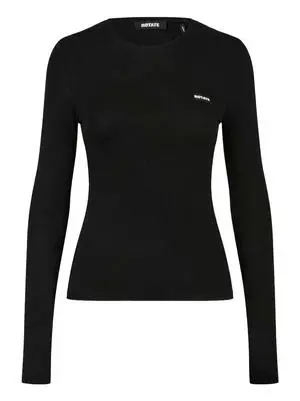 ROTATE BY BIRGER CHRISTENSEN ROTATE BIRGER CHRISTENSEN Long-Sleeve T-shirt With Logo Patch Black