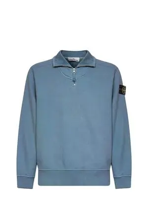 Stone Island Brushed Organic Cotton Fleece Sweatshirt - Blue