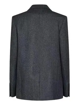 TOTEME Herringbone Wool Blazer - Grey