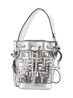 FENDI Fendi Mon Tresor Sequined Zucca Embroidered PVC Mini Bucket Bag