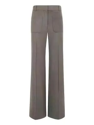 Victoria Beckham Victoria Beckham Grey Twill Flared Trousers Grey