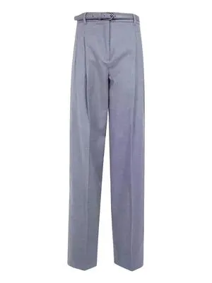 Max Mara Belted Pleated Trousers - Grey