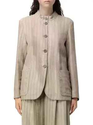 Emporio Armani Vertical Stripe Blazer - Neutrals