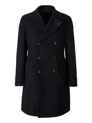 Tagliatore Double-breasted Lapel-collar Coat - Blue