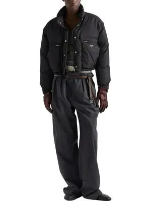 PRADA PRADA Cropped Re-Nylon Down Jacket With Stowaway Hood