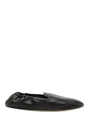 THE ROW Casa Leather Slippers - Black