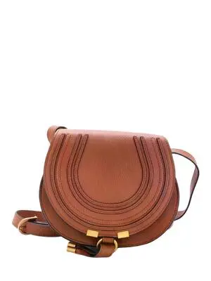 Chloé Chloé Marcie Leather Mini Crossbody Bag Brown