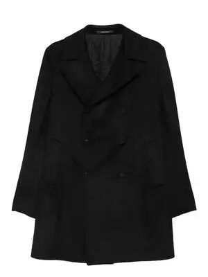 Tagliatore Double-breasted Peak-lapel Coat - Black