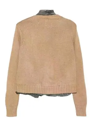 Masnada Layered-effect V-neck Cardigan - Neutrals