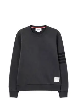 Thom Browne Thom Browne 4-Bar Loopback Cotton Sweatshirt Grey