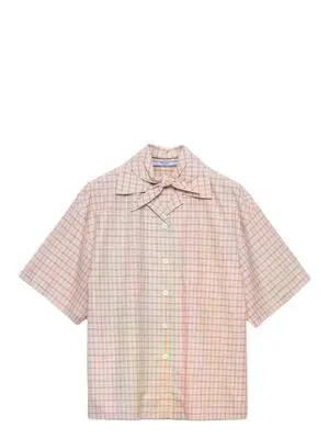 Prada PRADA Madras Fabric Bowling Shirt Pink