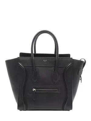 Celine Micro Drummed Calfskin Luggage Tote Bag - Black