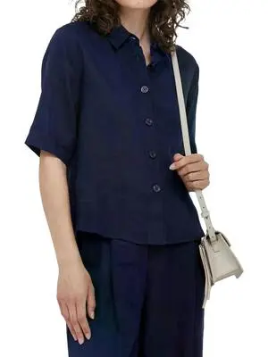 BENETTON BENETTON Navy Buttoned Short Sleeve Shirt Blue