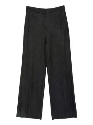 LUISA CERANO Flannel Wide-leg Trousers - Grey