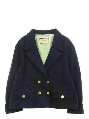 GUCCI Gucci 2010s Double-Breasted Tweed Jacket With Floral Sequin Embroidery