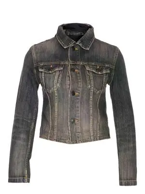 Balenciaga Balenciaga Denim Jacket With Lace-Up Detail Grey