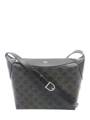 Celine Triomphe Coated Canvas Harry Bag Shoulder Bag - Black