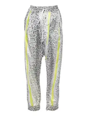 Roberto Cavalli Snake Print Drawstring Trousers - Grey