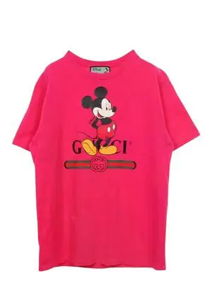 Gucci X Disney 2010s Mickey Mouse Logo-print T-shirt - Pink
