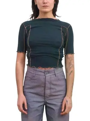 BASERANGE Baserange Omato Overlock-Stitch T-Shirt