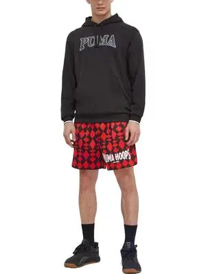 PUMA Hoops Diamond-print Track Shorts - Red