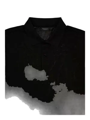 Gucci Web-stripe Silk Polo Shirt - Black