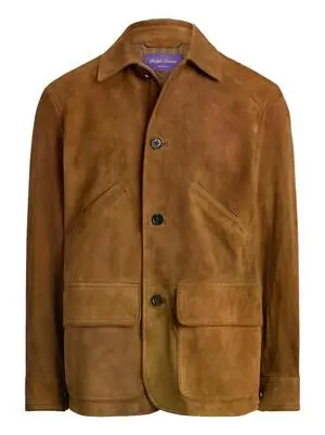 Ralph Lauren Purple Label Suede Utility Jacket - Brown
