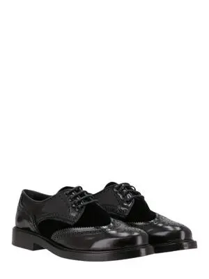 TOD'S Brogue-detail Panelled Derby Shoes - Black