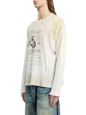 ANN DEMEULEMEESTER Emil Dear Diary Long-sleeve T-shirt - Neutrals