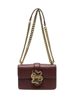 Just Cavalli Snake Plaque Shoulder Bag - Red
