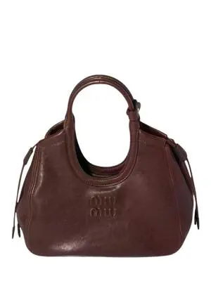 Miu Miu Miu Miu Ivy Nappa Leather Tote Bag Brown