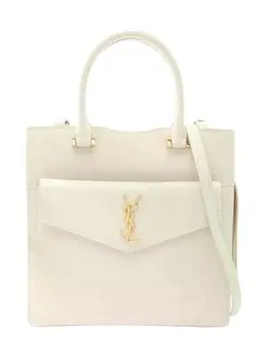 Saint Laurent SAINT LAURENT Uptown Leather Tote Bag White