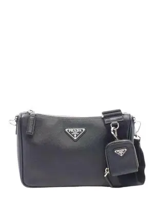 Prada Saffiano Leather Clutch Bag - Black