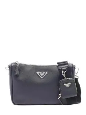 Prada Saffiano Leather Clutch Bag - Black