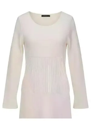 TOM FORD Ribbed-waist Long-sleeve Mini Dress - White